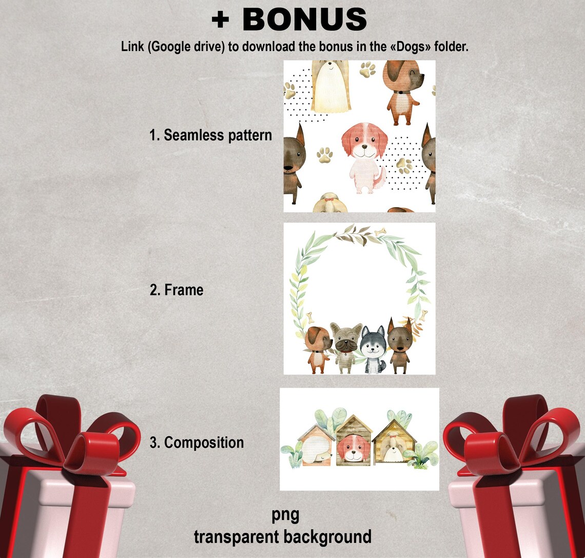 Watercolor Dog Breeds Clipart, Cute Baby Animals PNG With Transparent ...