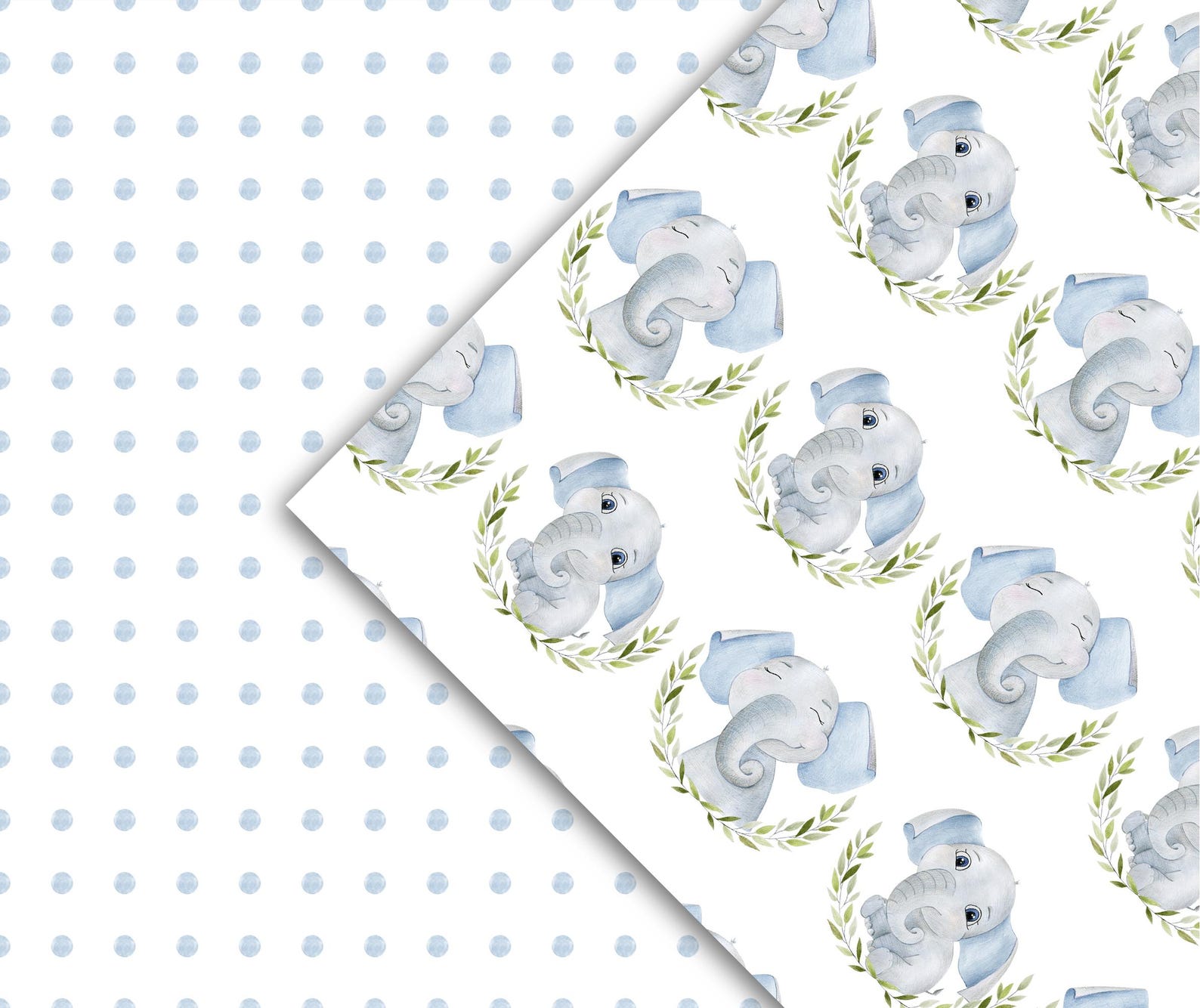 Watercolor Elephants, Animals Papers, Baby Seamless Patterns, Digital ...