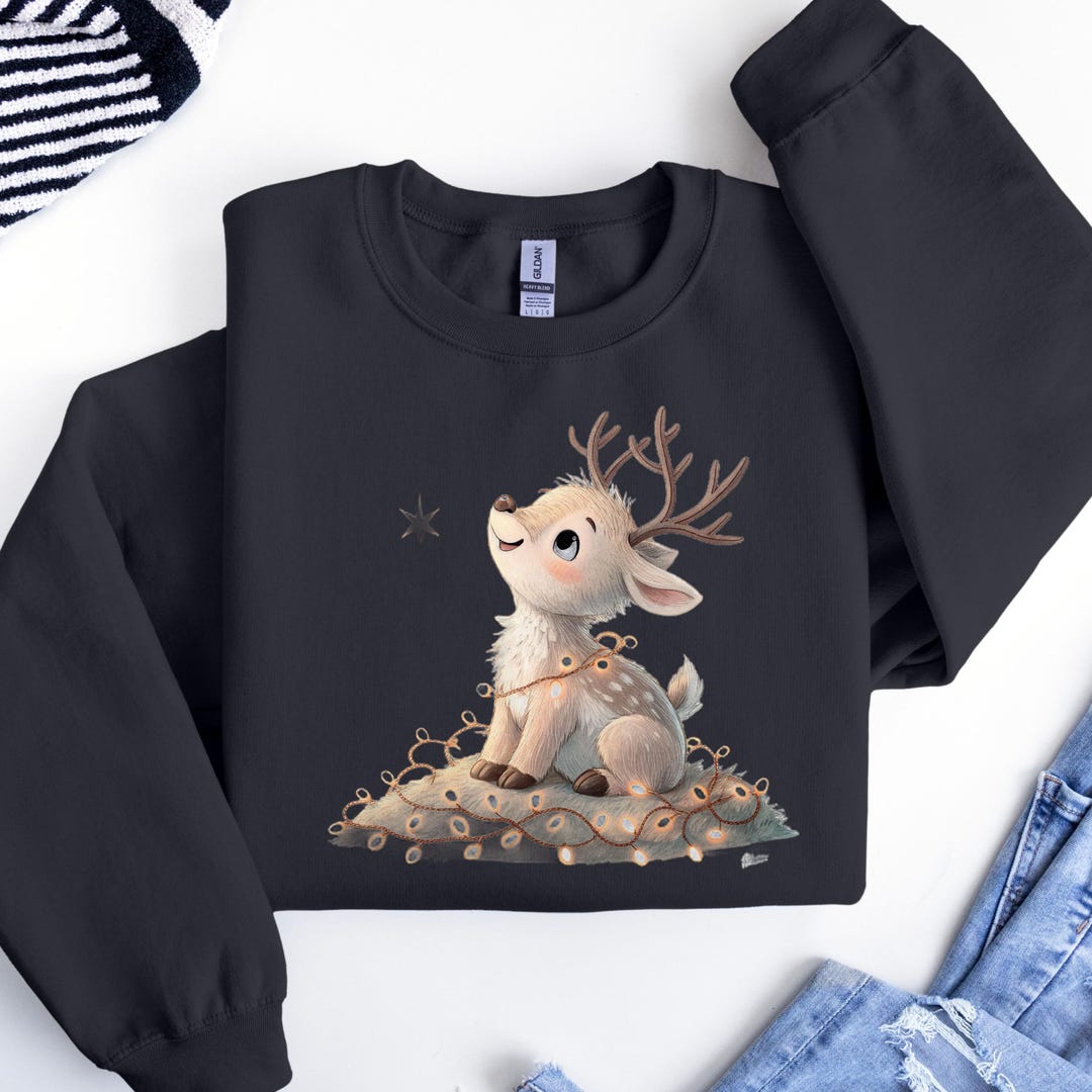 Christmas Reindeer Sweat, Merry Christmas Hoodie, Xmas Lights, Family ...