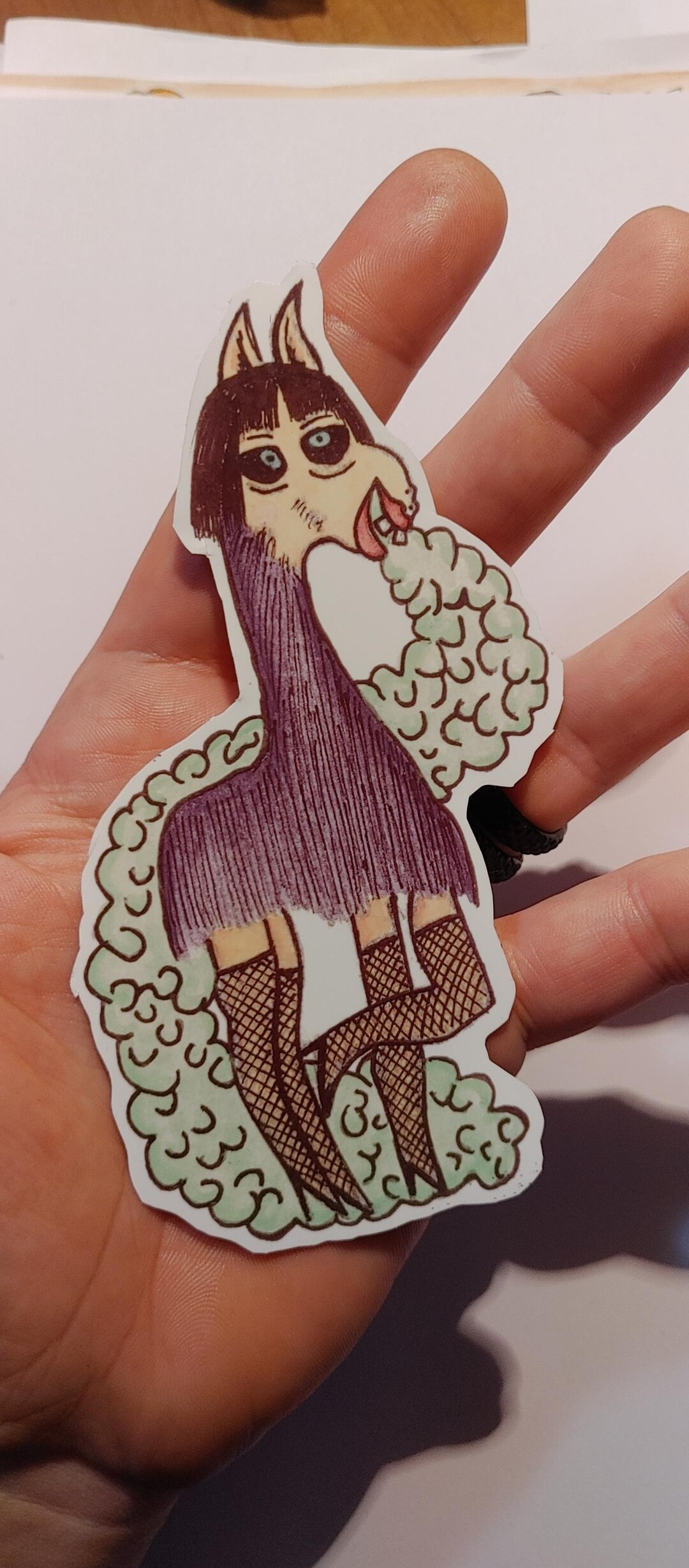 Llama, Weird, Surreal, Spooky, Goth, Dark, Quirky, Vinyl Sticker - Etsy
