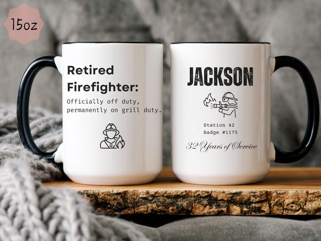 Firefighter Retirement Gift, Personalized Firefighter Mug, Custom Name ...