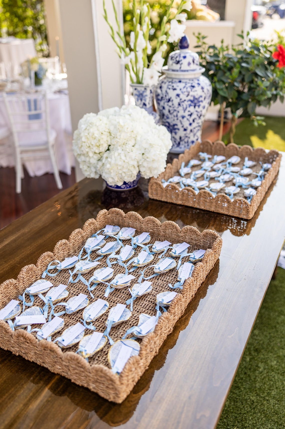 Coastal Wedding Seating Chart Place Cards- Blue & White, Newport RI - Etsy