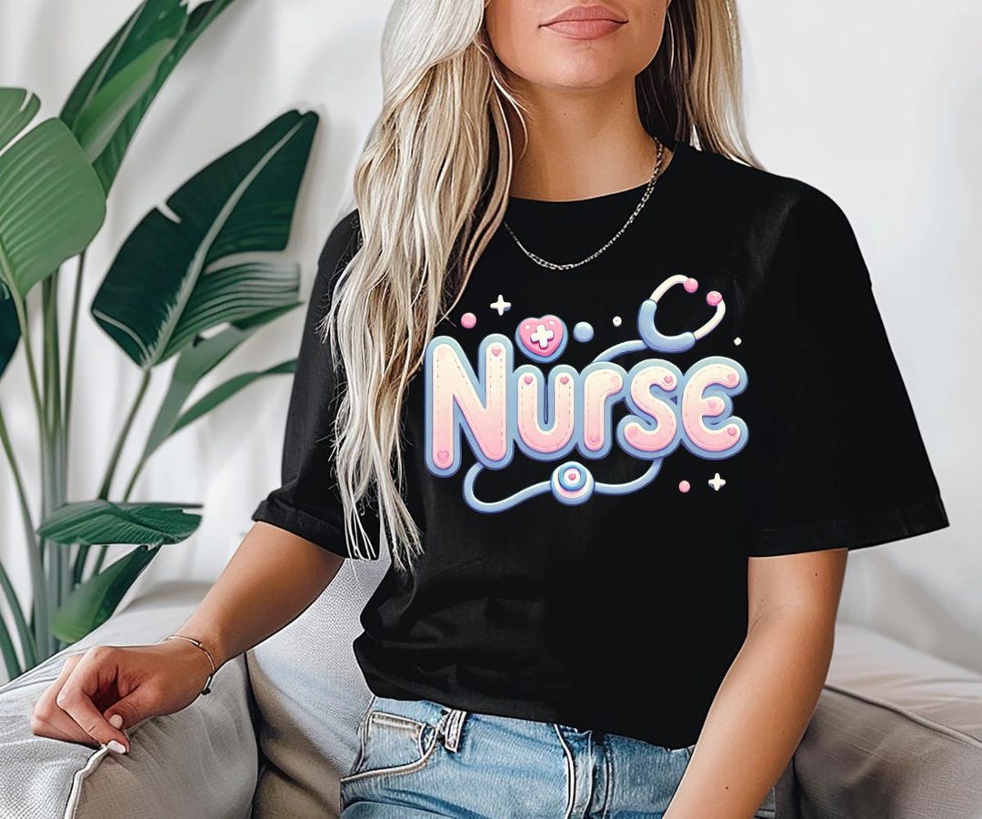 Pastel Nurse T-shirt, Kawaii Stethoscope Design, Healthcare Gift - Etsy