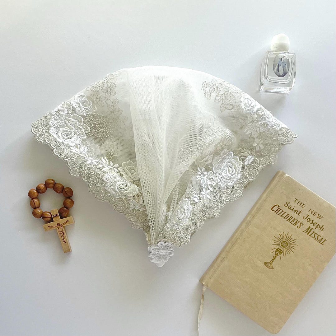 Veil Headband for Baby Girls - Traditional Catholic Chapel Veil - Small ...