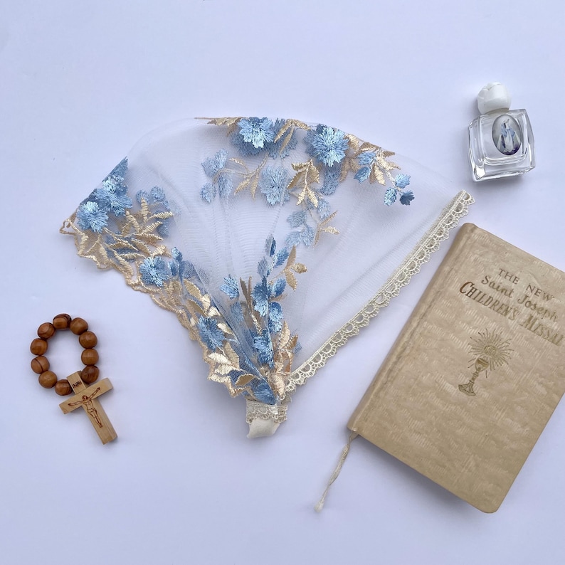 Small Veil for Baby Girls - Traditional Catholic Chapel Veil - Gold ...