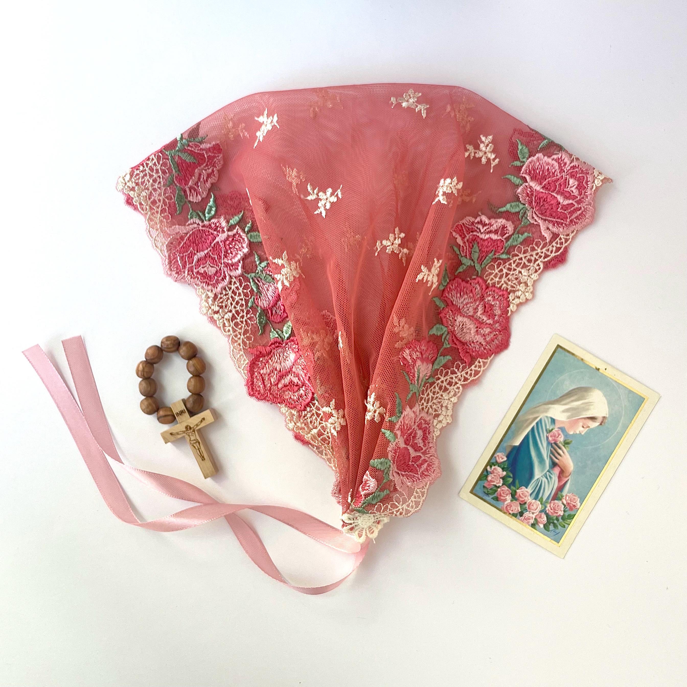Headband Chapel Veil With Tie for Girls and Women Catholic Mass ...