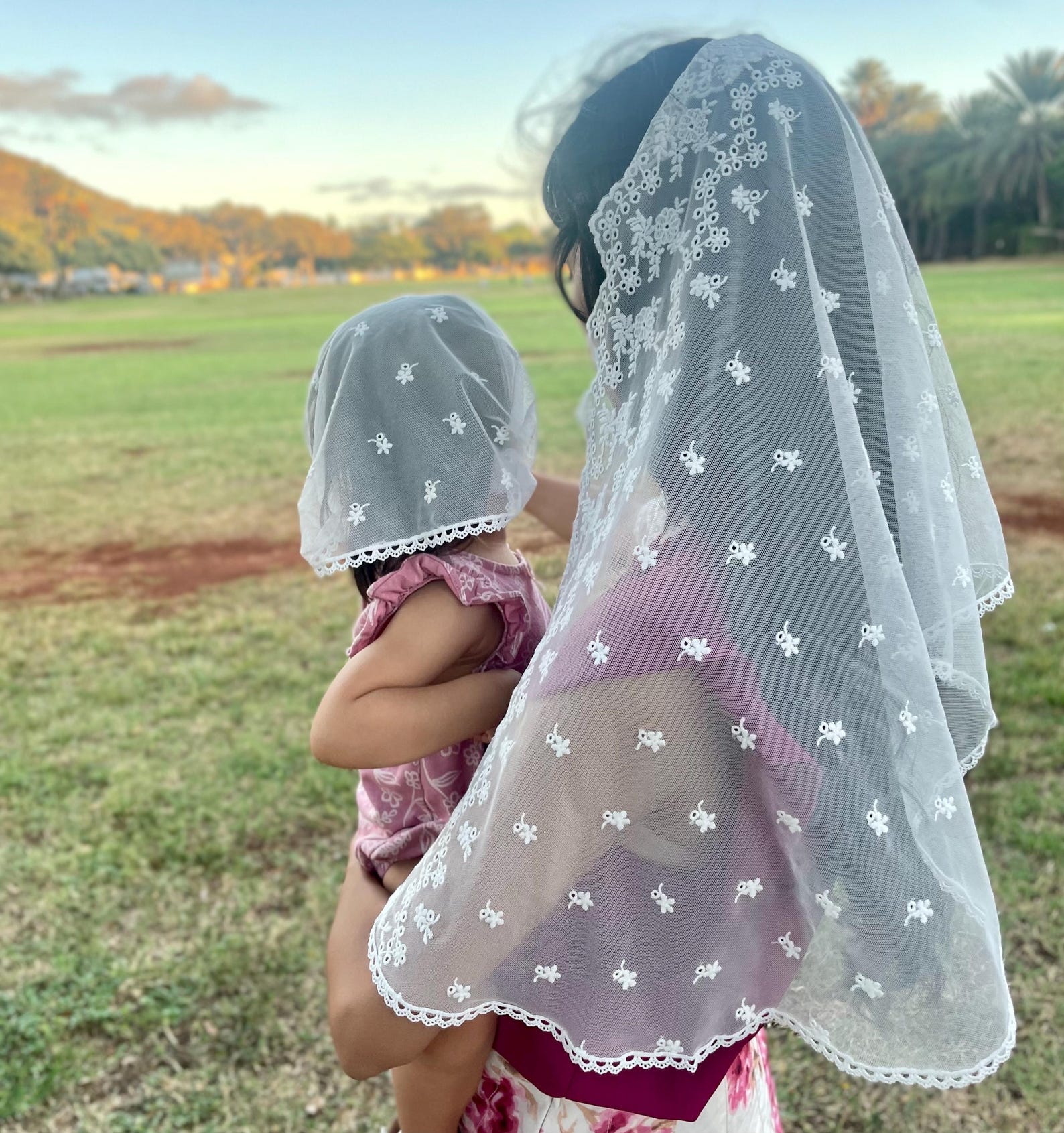 Veils Mommy & Me Set Veil for Baby Girls Traditional Catholic Ivory ...