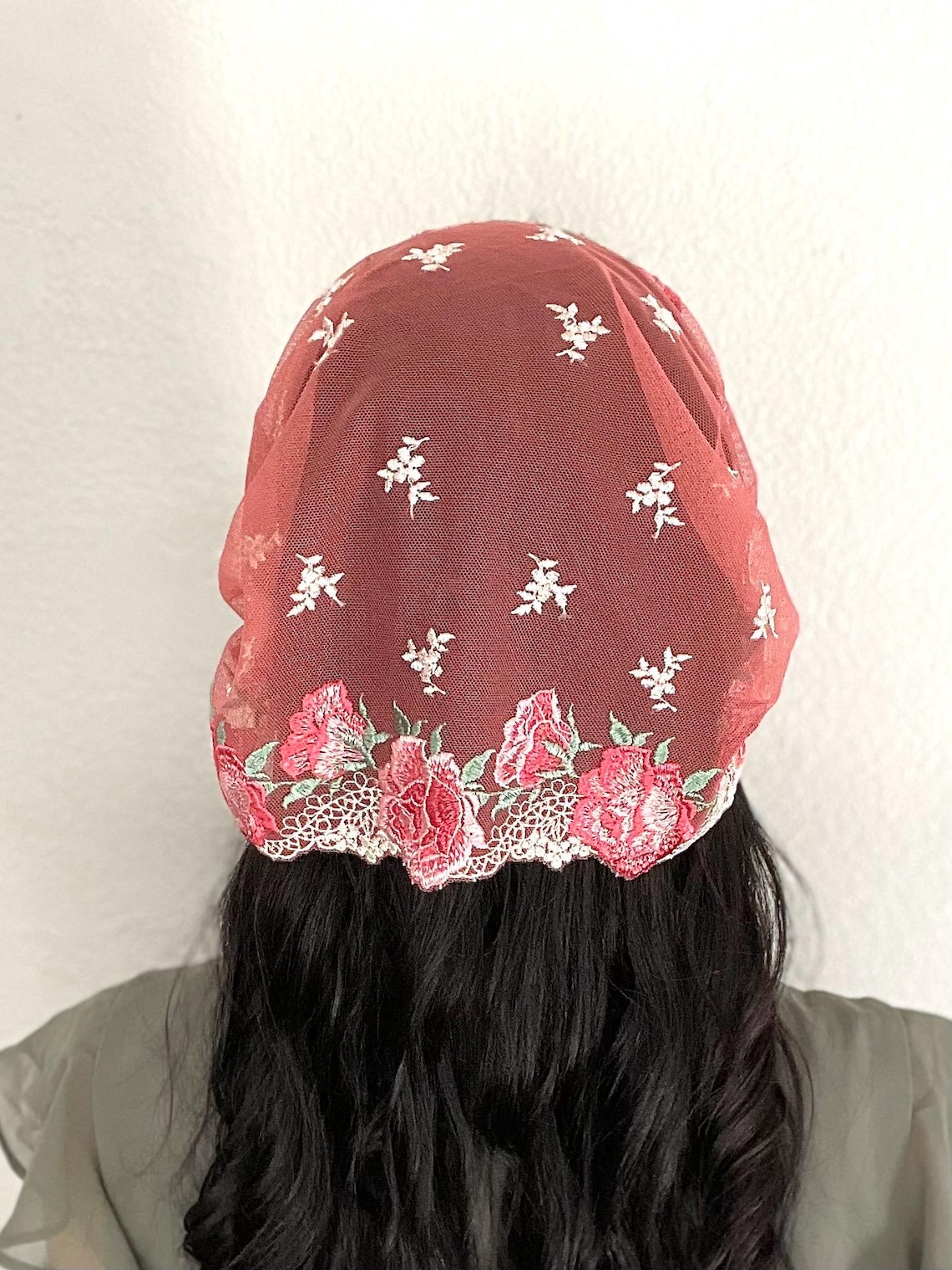 Headband Chapel Veil With Ties for Girls & Women - Lace Catholic Mass ...