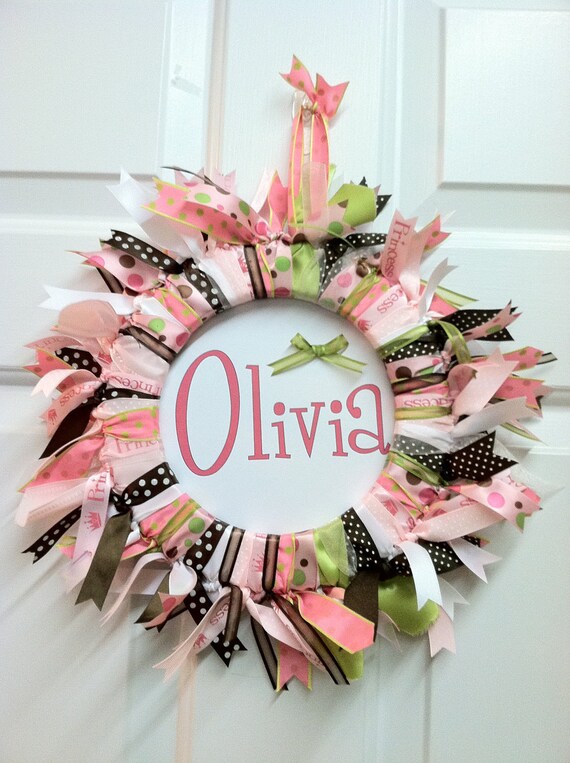 Items Similar To Hand Tied Ribbon Wreath Personalized On Etsy items-similar-to-hand-tied-ribbon-wreath-personalized-on-etsy