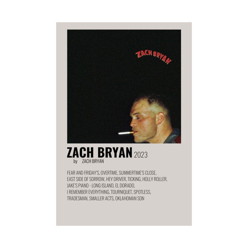 Zach Bryan Album Poster - Etsy