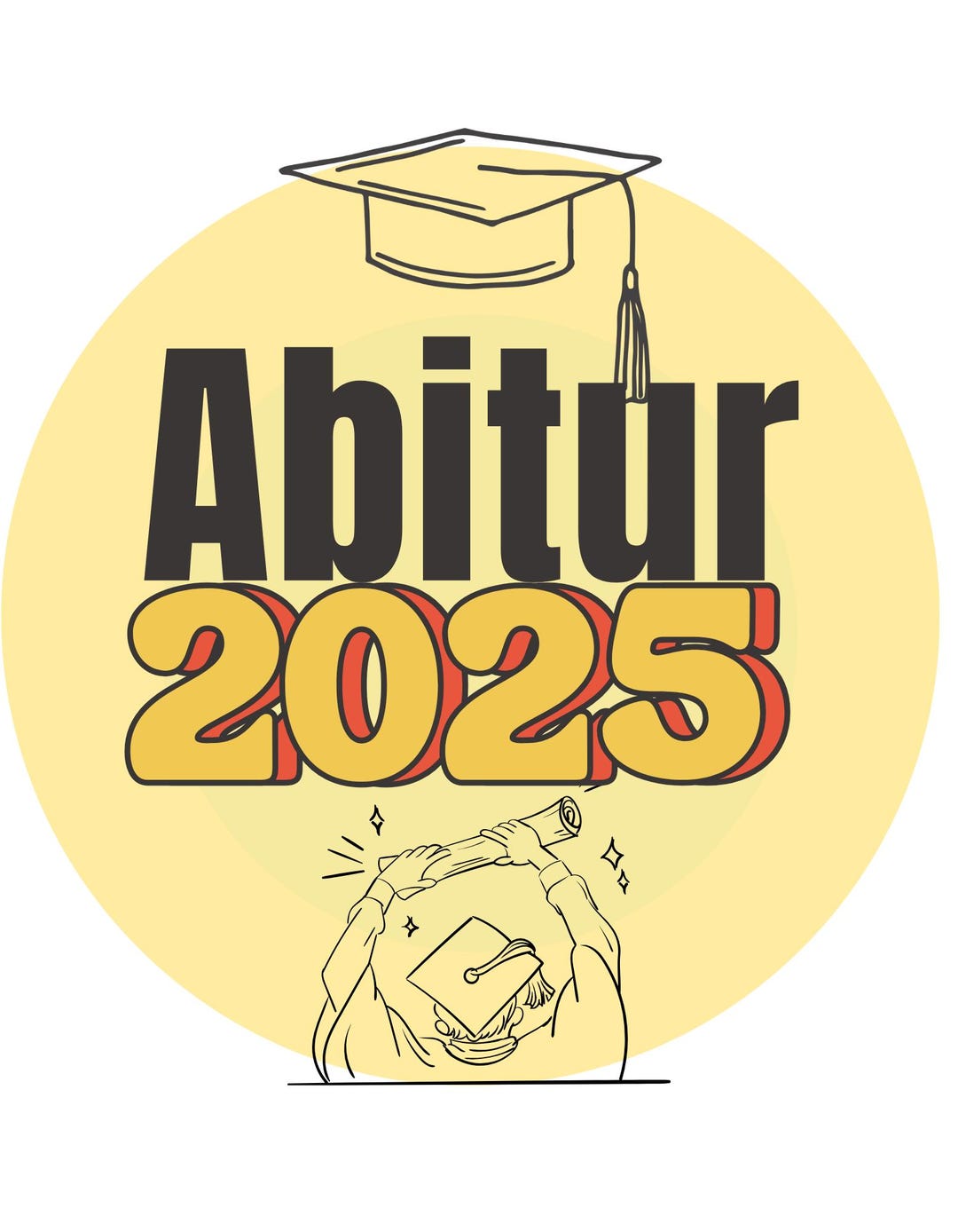 Abitur 2025 Graphic – School Graduation Design With Graduate – PNG for ...