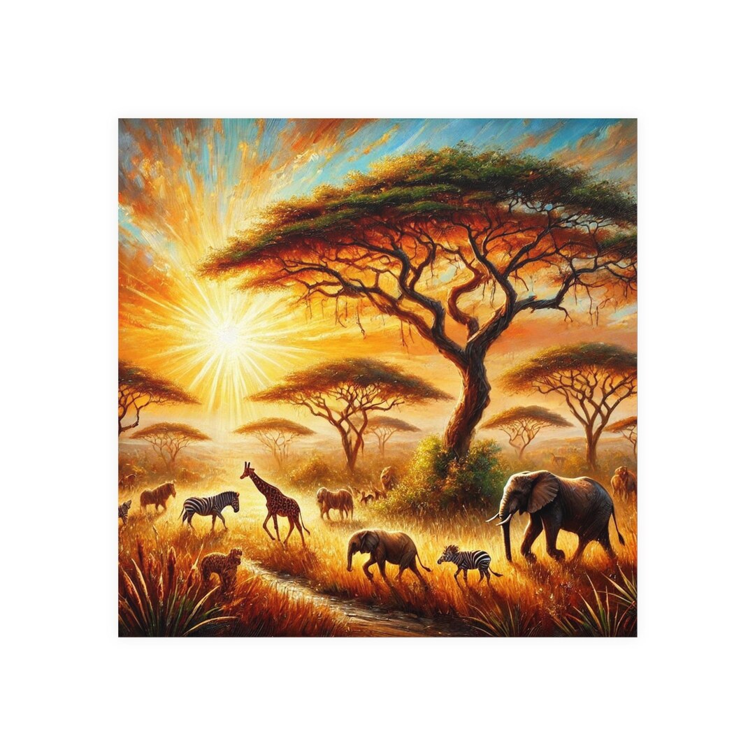 Safari Poster, African Wildlife Art, Matte Paper Print, Wall Decor ...