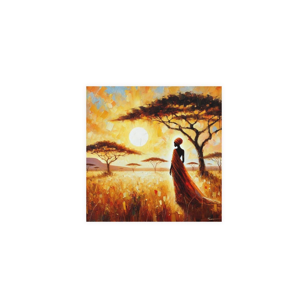 Africa Landscape Woman Matte Paper Poster, African Landscape Woman ...