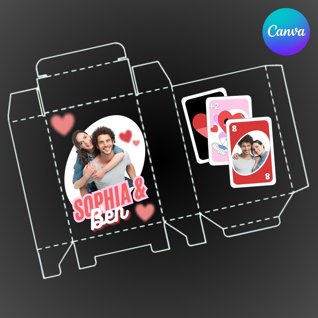 Editable Playing Card Template, Personalized Couples Game for ...