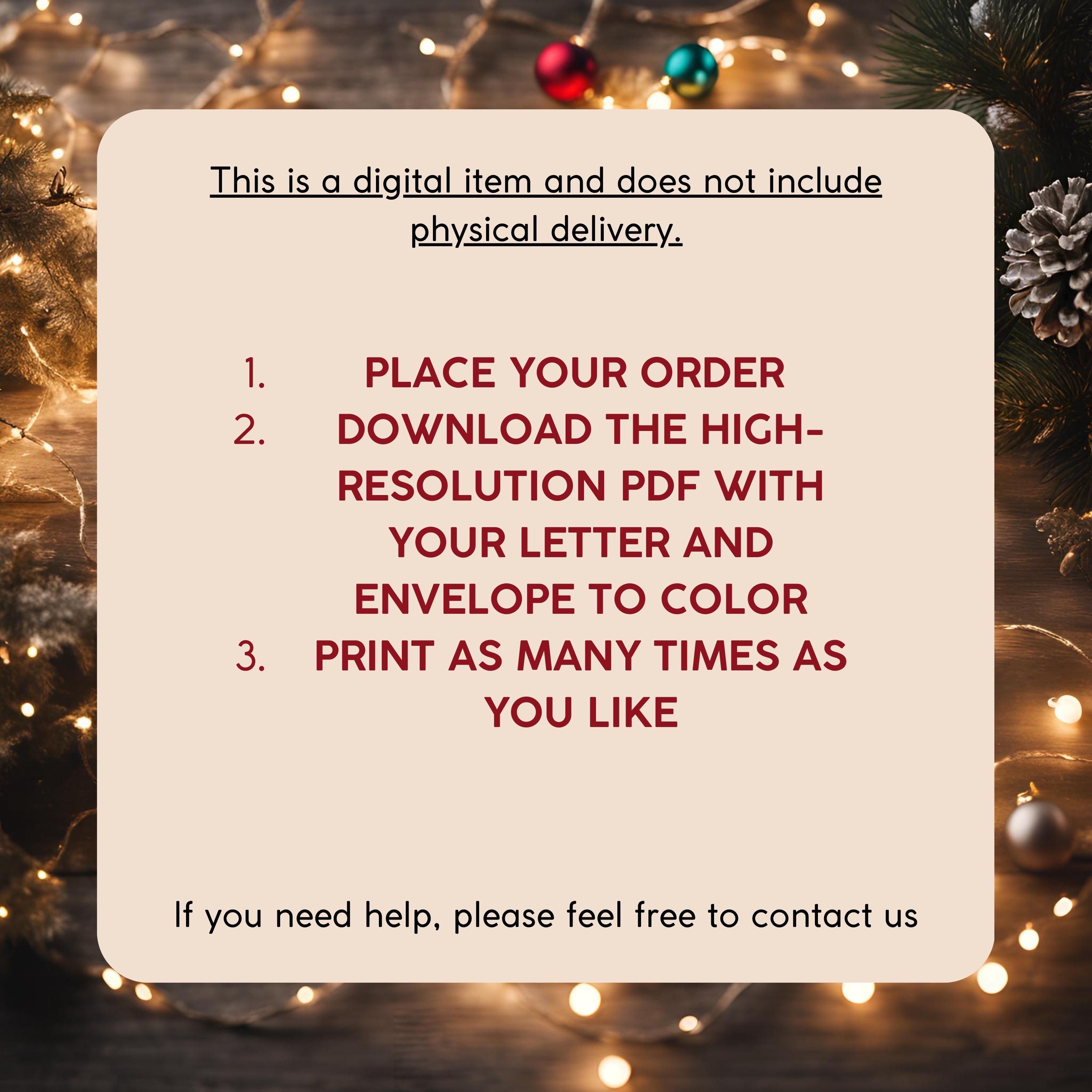 Printable Kids' Christmas Wish List to Santa, Colorable Dear Santa ...