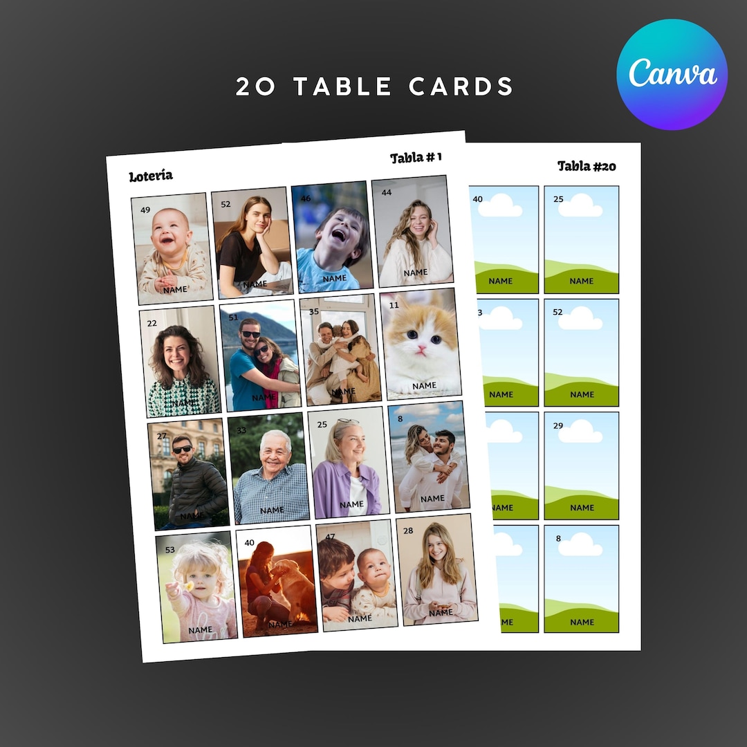 Editable Loteria Game Template on Canva, Customize Colors, Text and Add ...