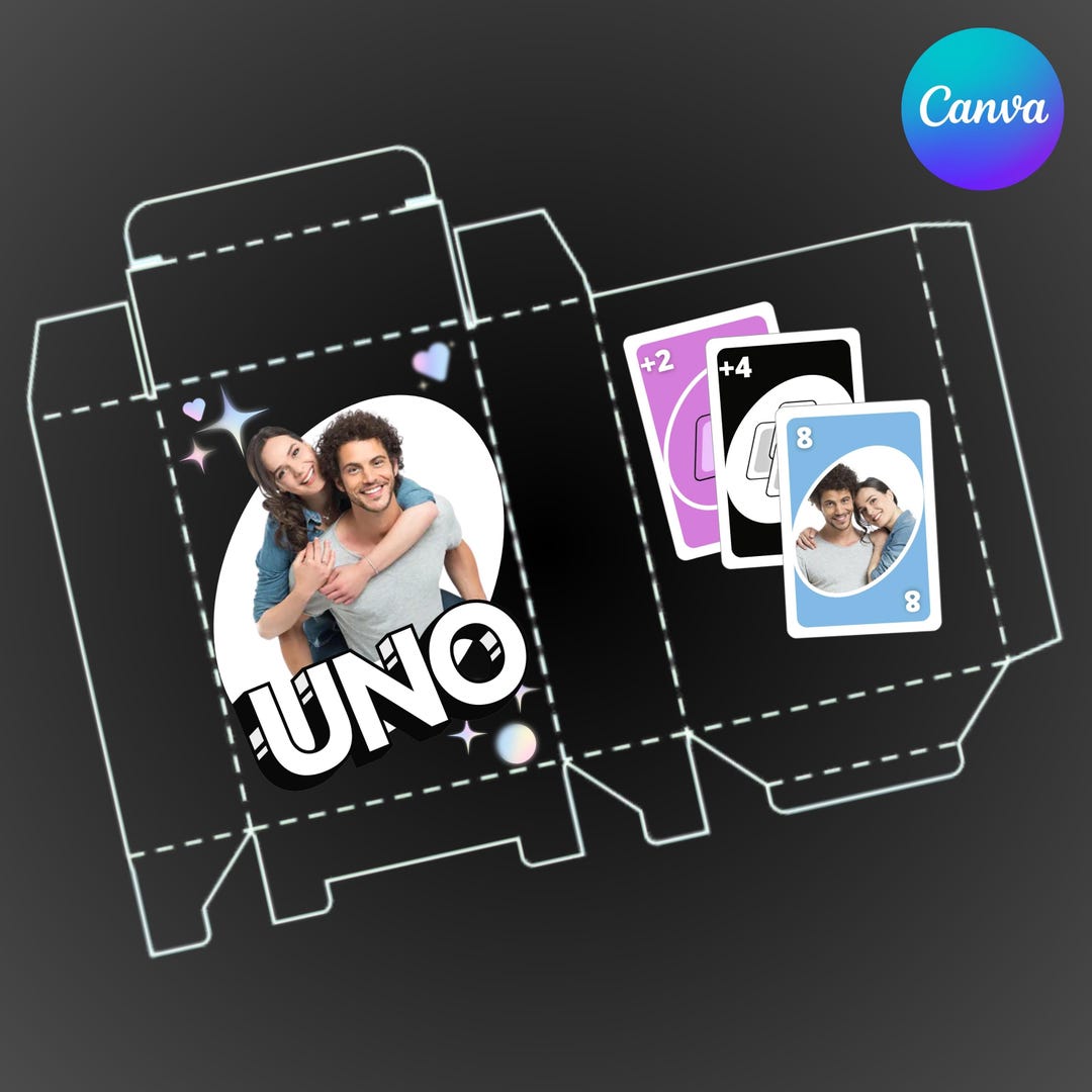 Editable UNO Game Template on Canva, Customize Colors, Text and Add ...