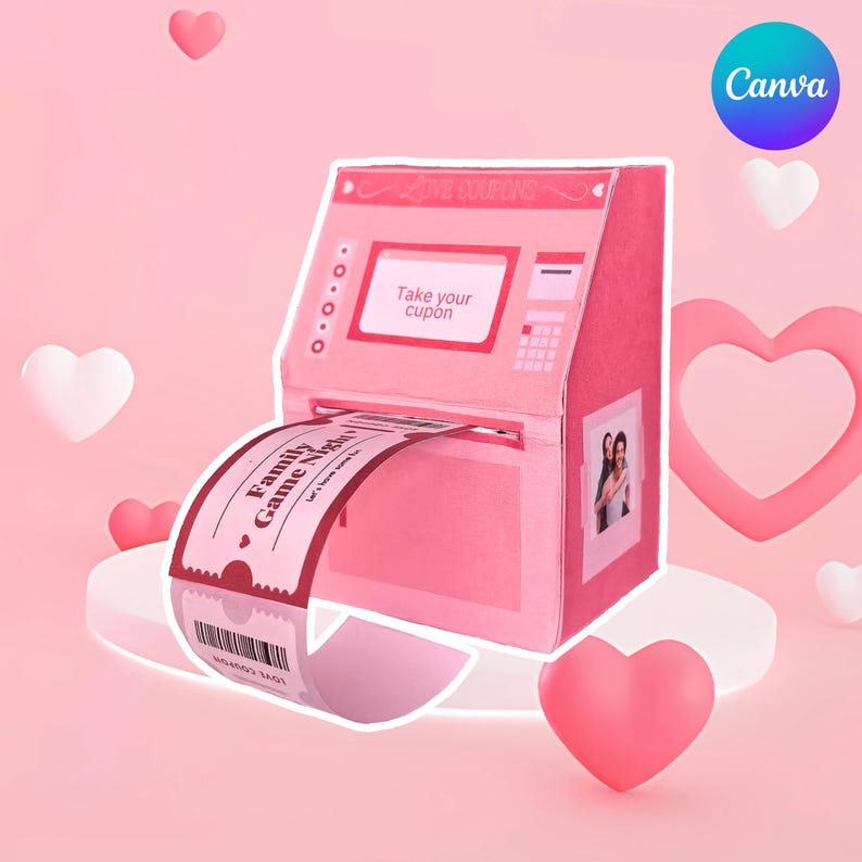 Love Coupon Machine Template, DIY Printable Valentine’s Day Gift ...