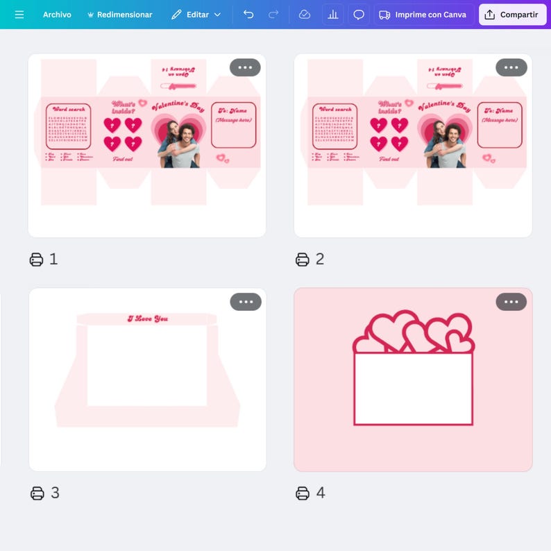 Valentine’s Day Surprise Box Template, DIY Printable Gift Box ...