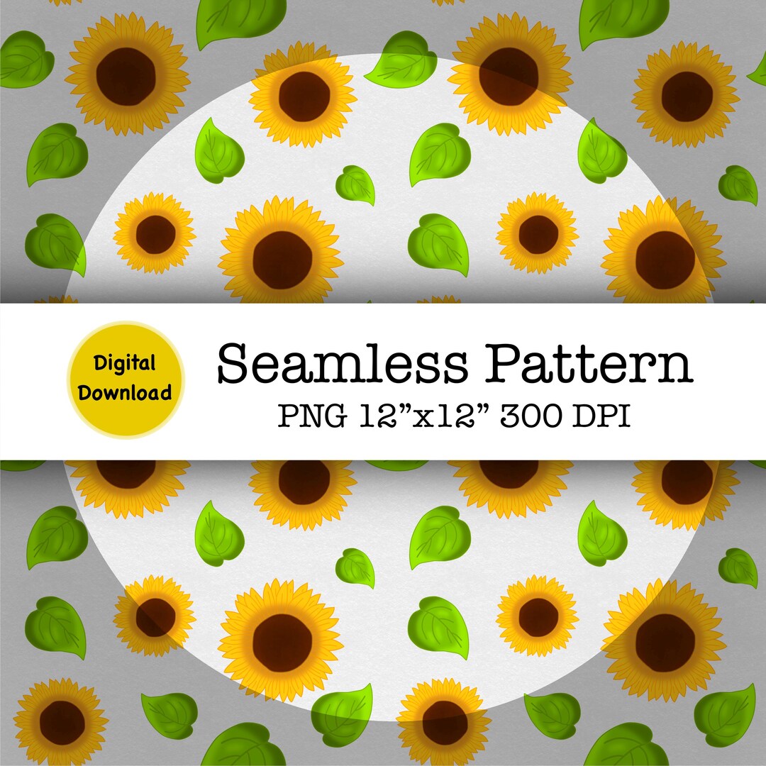 Sunflower Floral Seamless Pattern Digital Paper Instant Download ...