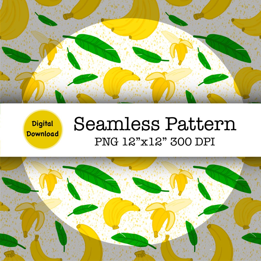 Banana Peels Fruit Tropical Yellow Seamless Pattern Digital Paper ...