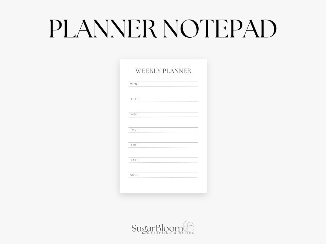 Physical Weekly Planner Notepad, Weekly Organizer, Personal Planner ...