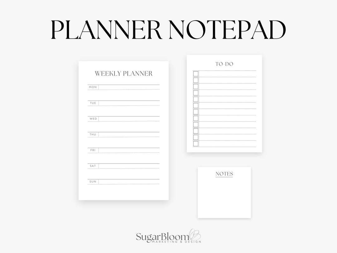Physical Planner Notepad Set, Weekly Organizer, Personal Planner ...