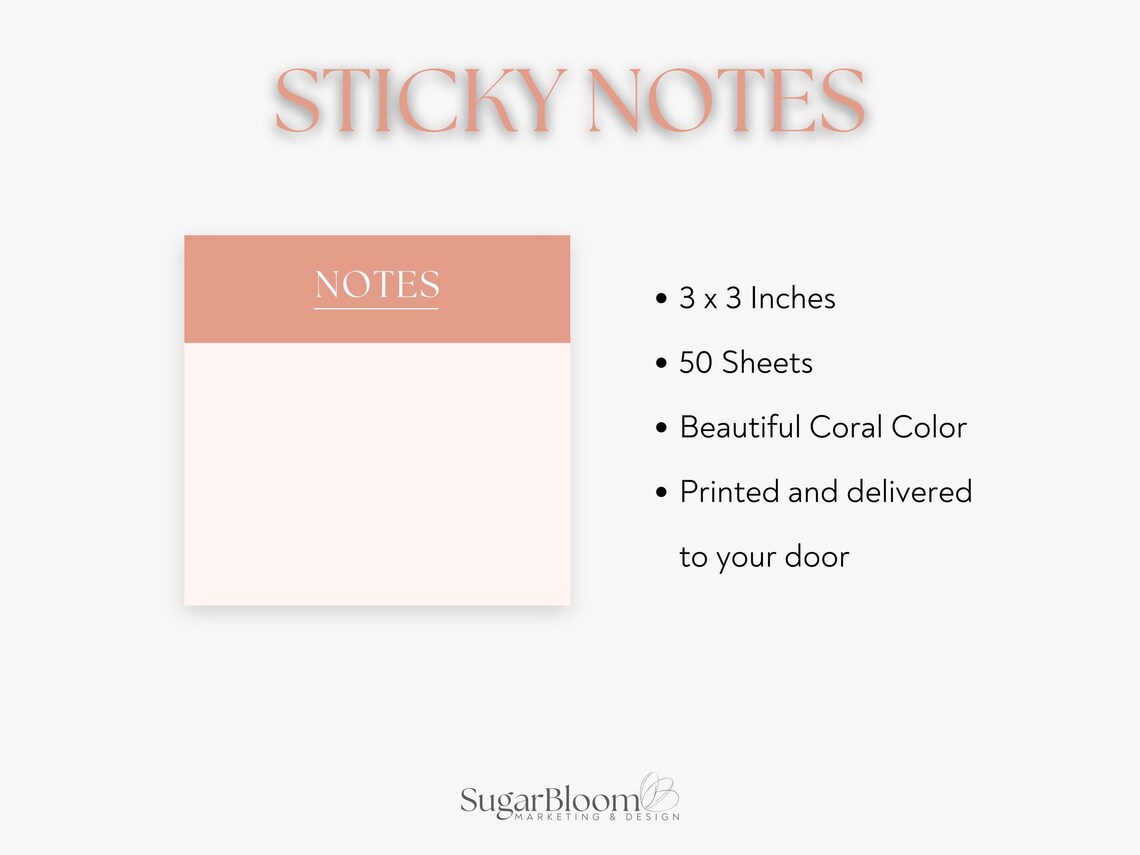 Coral Physical Sticky Notes, Note Pad, Notepad, Cozy Organization ...