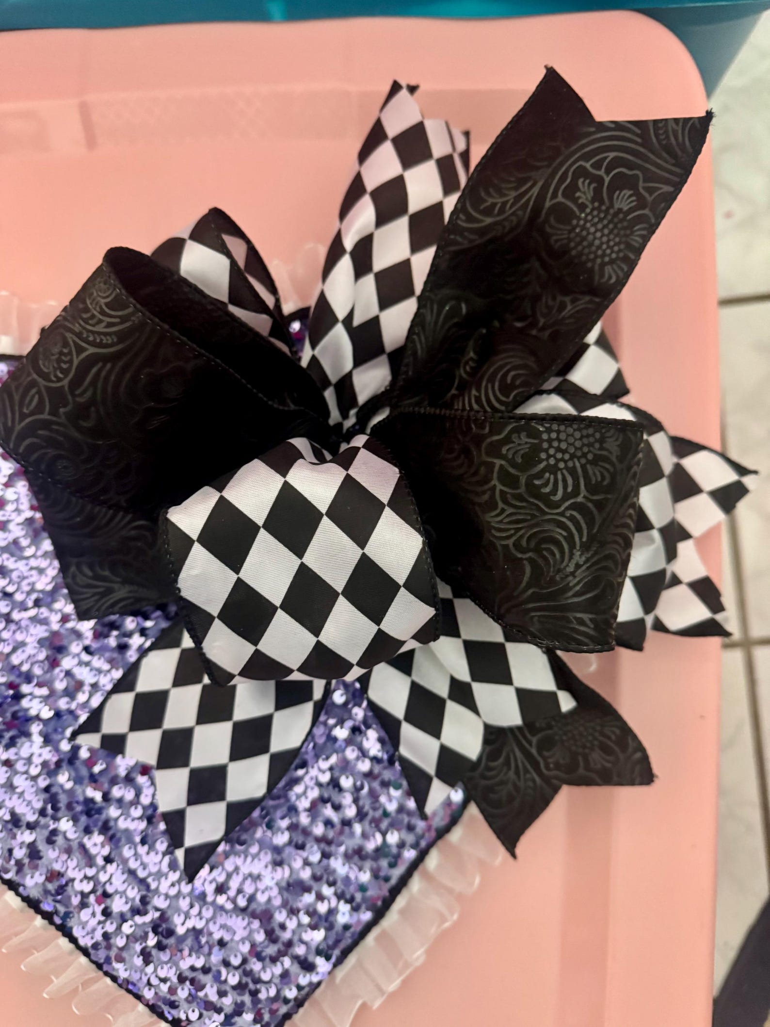 Sequin Heart Wreath Attachment: Extra Large, Velvet Ribbon (13.5") - Etsy
