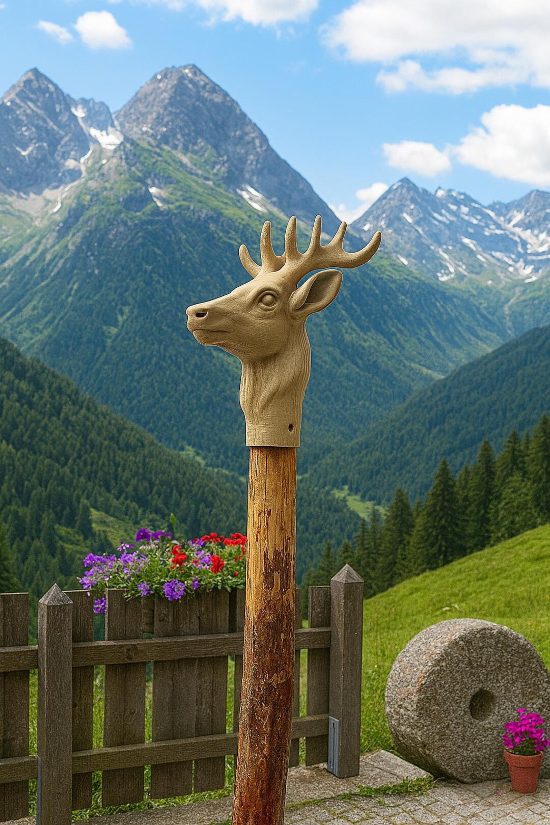 Hunting Stick Attachment | Deer Head Attachment for Hiking Sticks ...