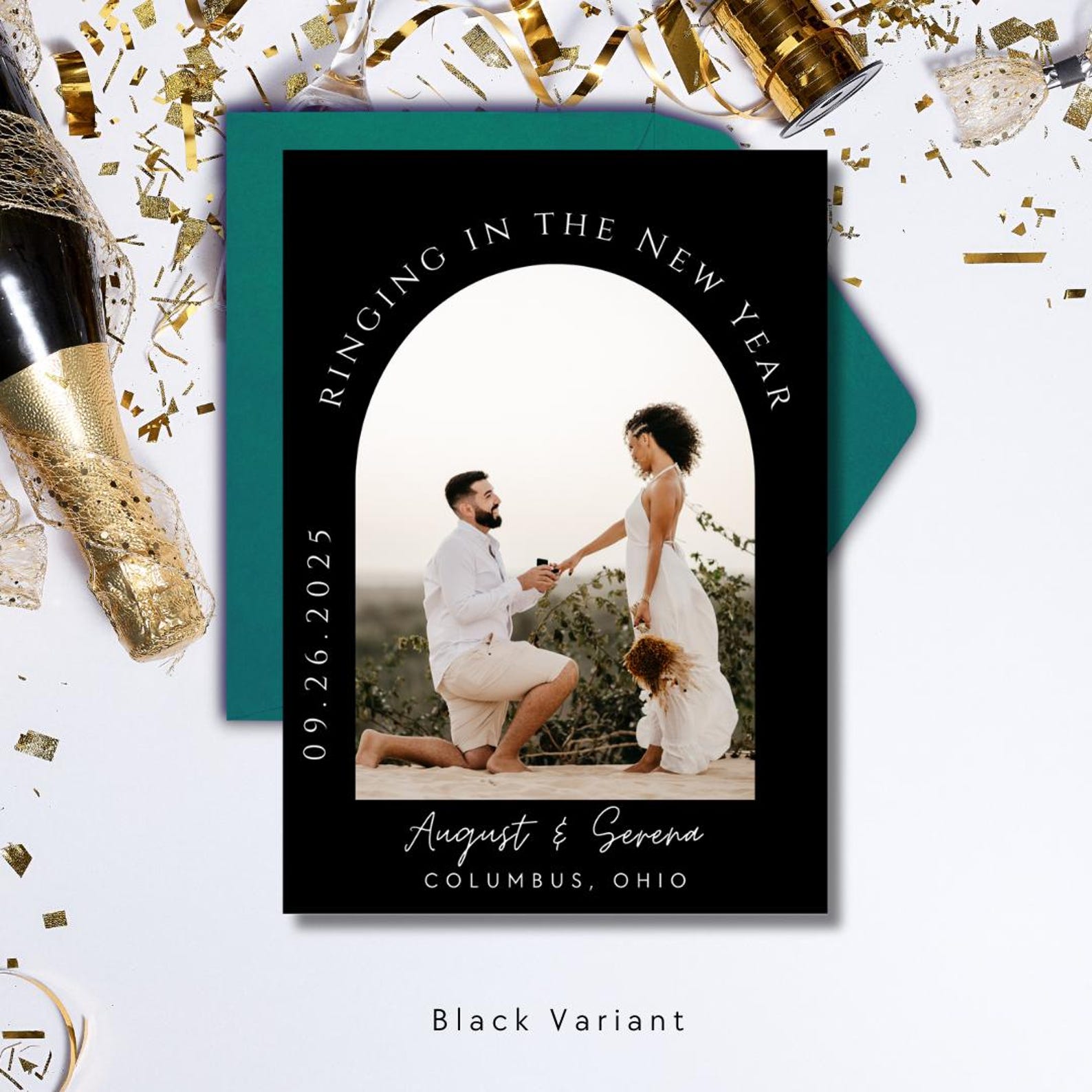 Winter January Save the Date Template Christmas Card Save the Date ...