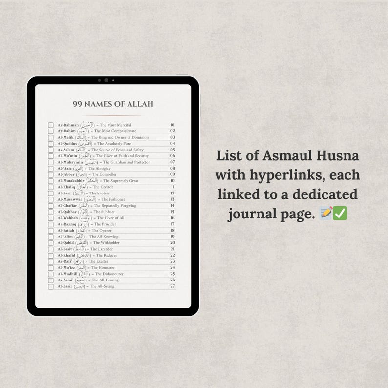 99 Names of Allah Reflection Journal | Asmaul Husna Guided Journal for ...