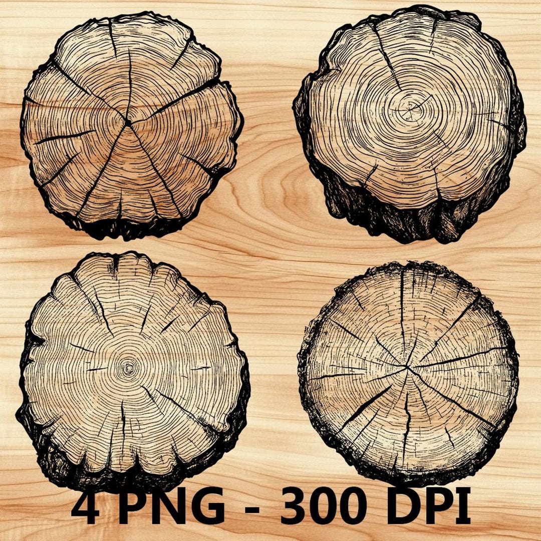 Tree Stump Log Timber Laser File PNG Wood Engraving Slate Coaster Etch ...