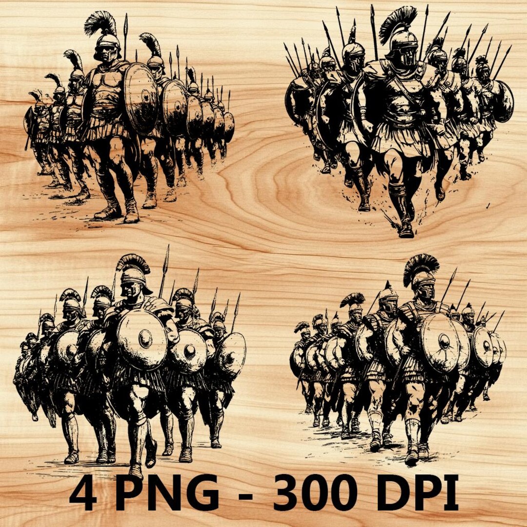 Spartans Romans Soldiers Army Laser File PNG Wood Engrave Chop Cut ...