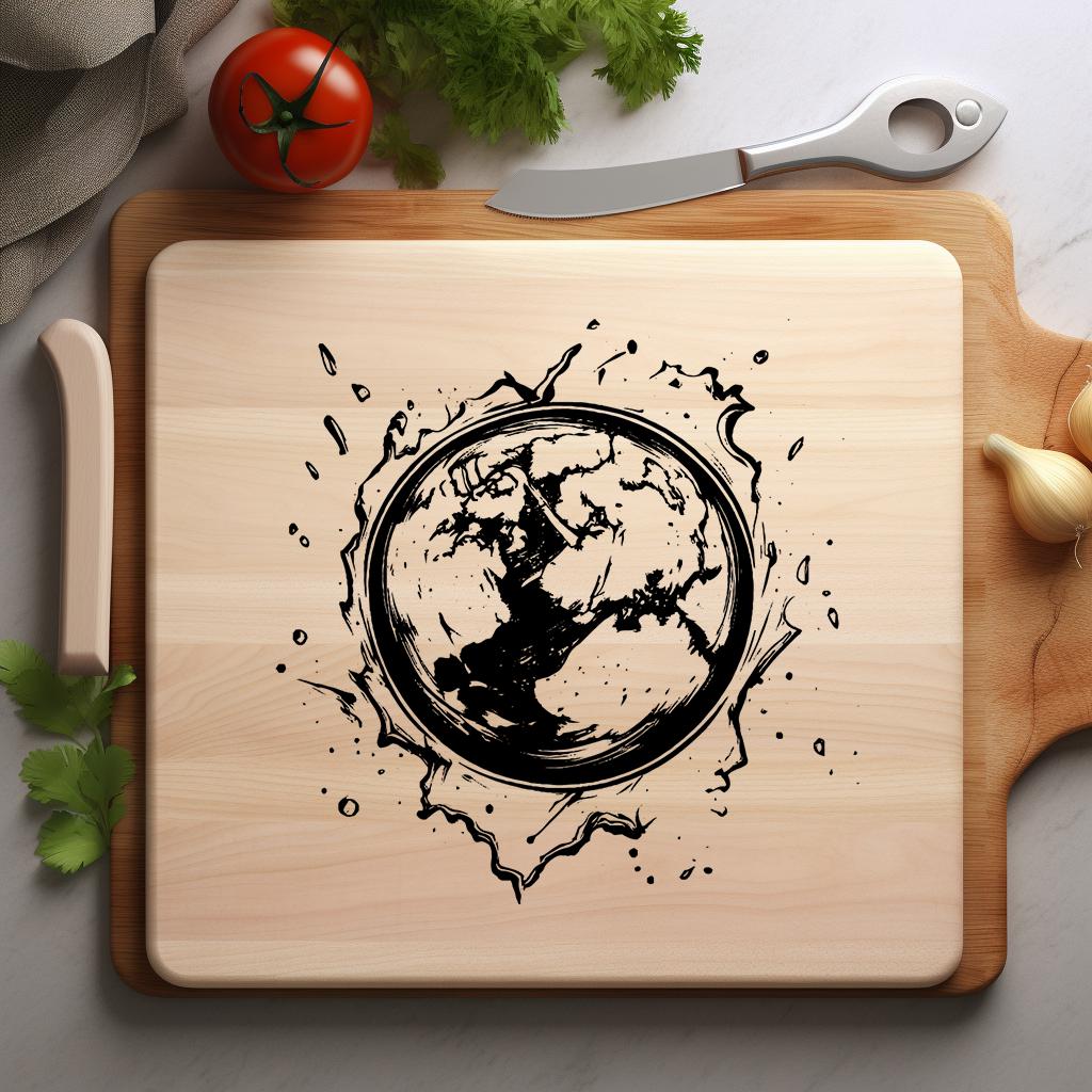 Planet Earth Globe World Laser File PNG Wood Engraving Slate Coaster ...