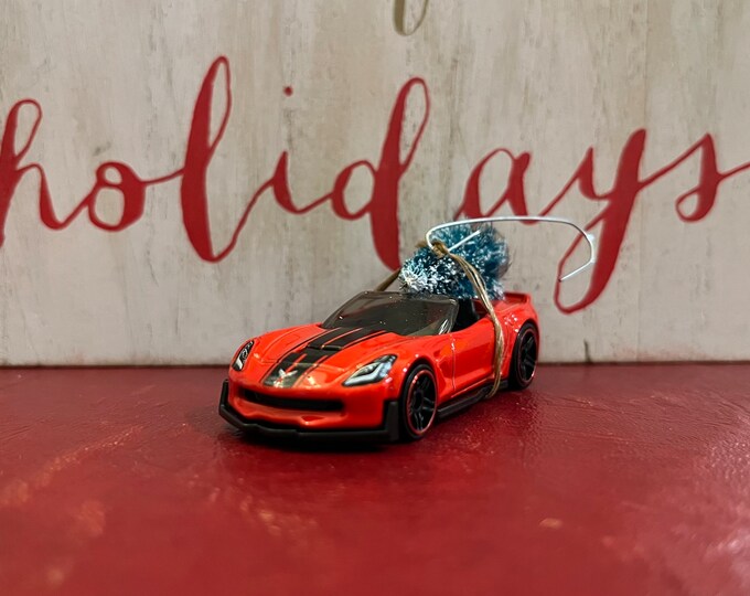 Chevy Corvette C7 Z06 Carrying Christmas Tree Ornament - Etsy