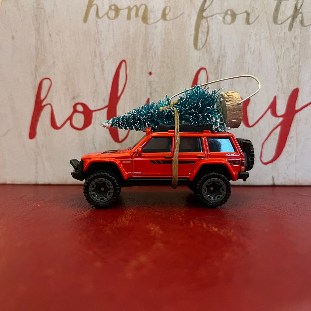 Jeep Cherokee Carrying Christmas Tree Ornament - Etsy