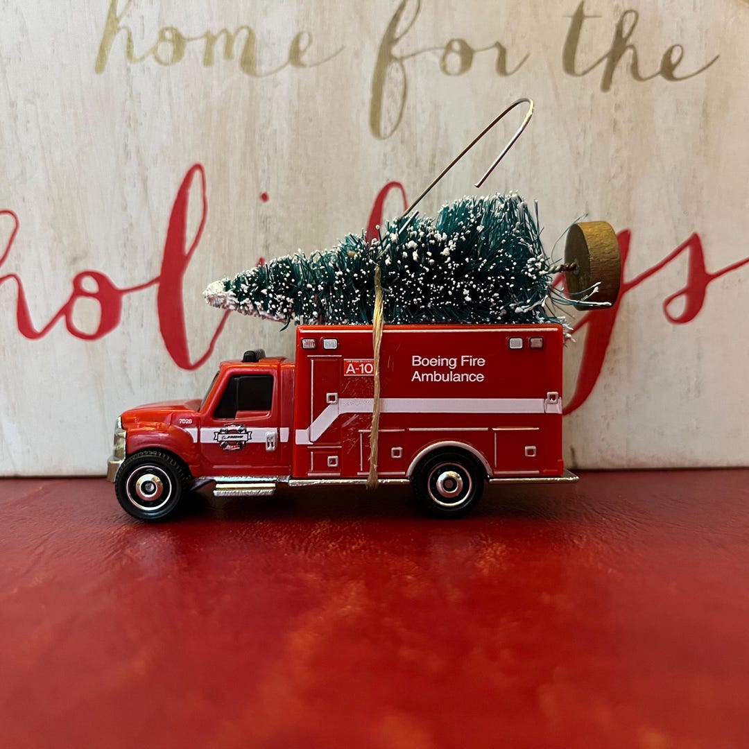 Ambulance Carrying Christmas Tree Ornament - Etsy