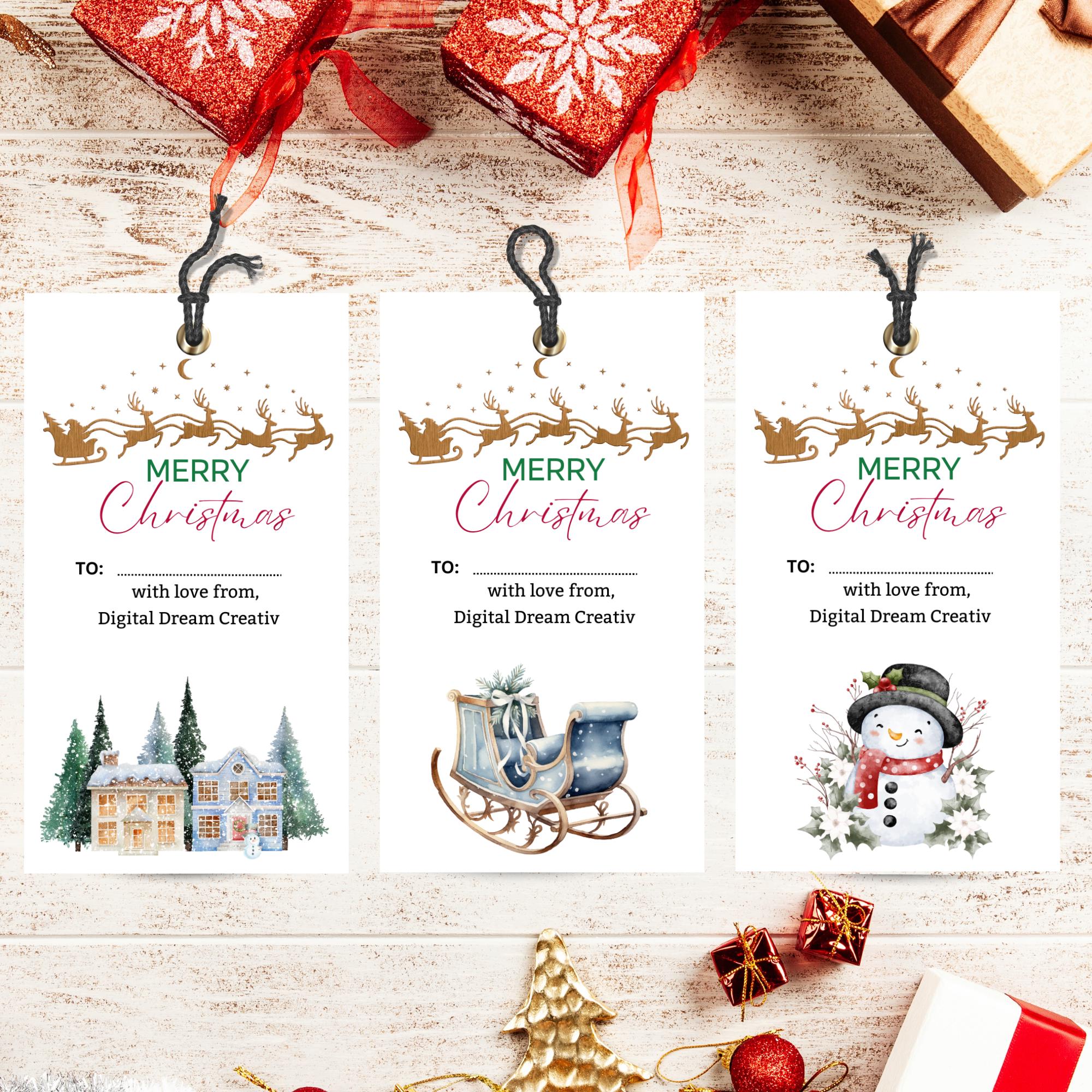 Editable Christmas Gift Tags Printable, Holiday Gift Tag Template ...