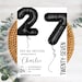 27th Minimalist Birthday Invitation Card Elegant Simply Party Invite ...