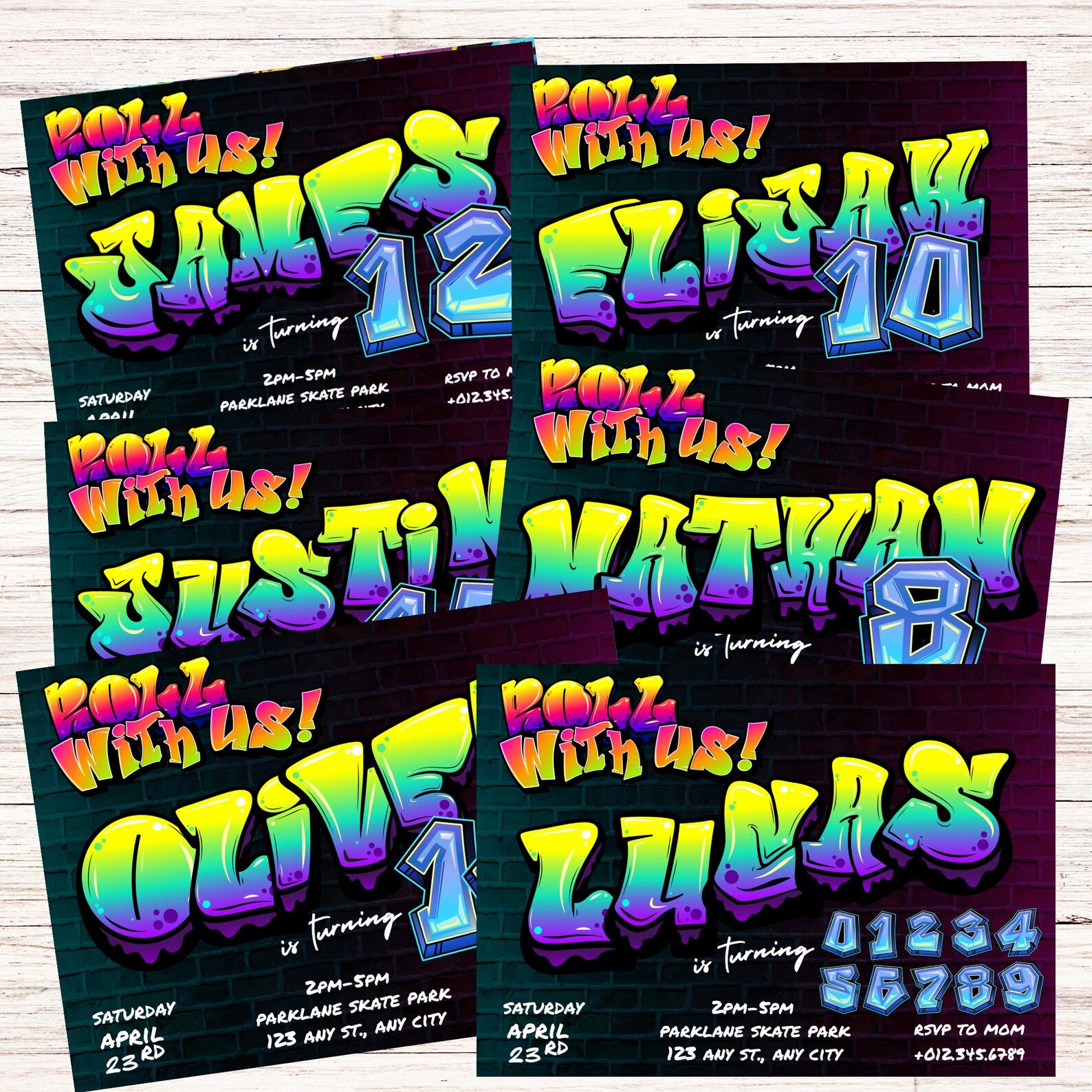 Graffiti Birthday Invitation Editable Party Invite Urban Street Art ...