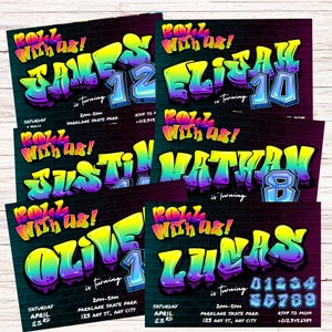 Graffiti Birthday Invitation Editable Party Invite Urban Street Art ...