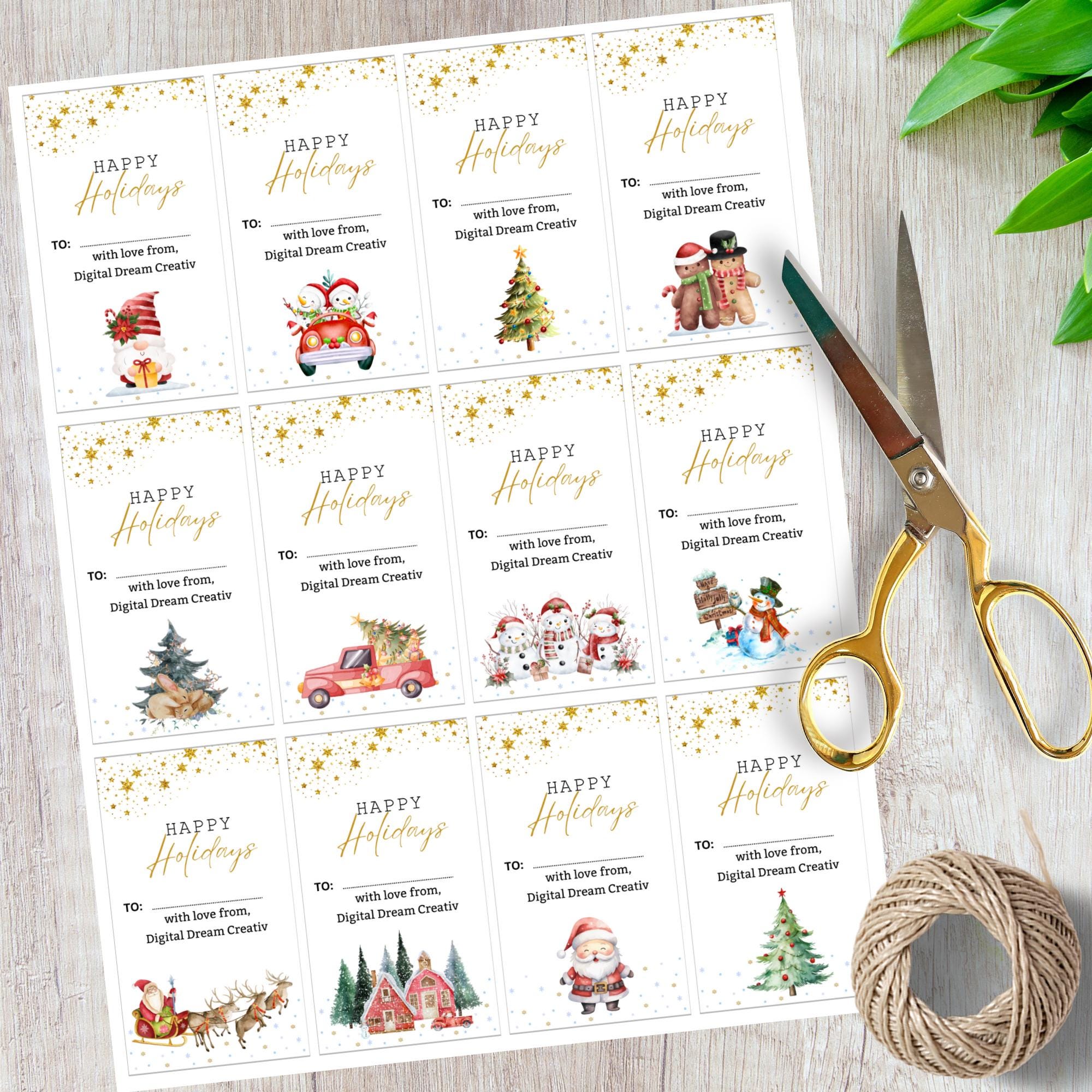 Editable Christmas Gift Tags Printable, Holiday Gift Tag Template, DIY ...