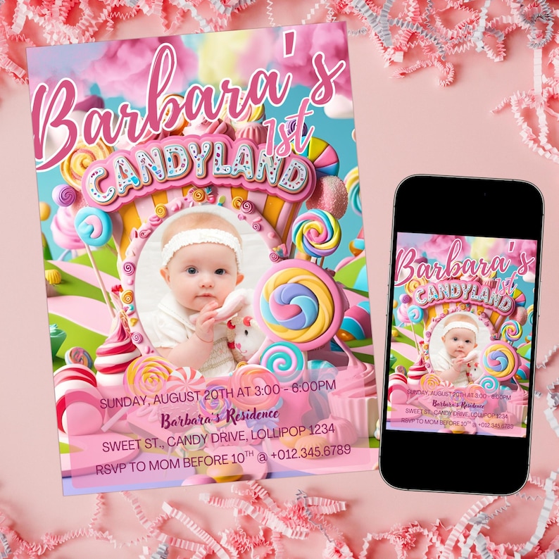 Candyland Birthday Invitation, Editable & Printable Candyland Party ...
