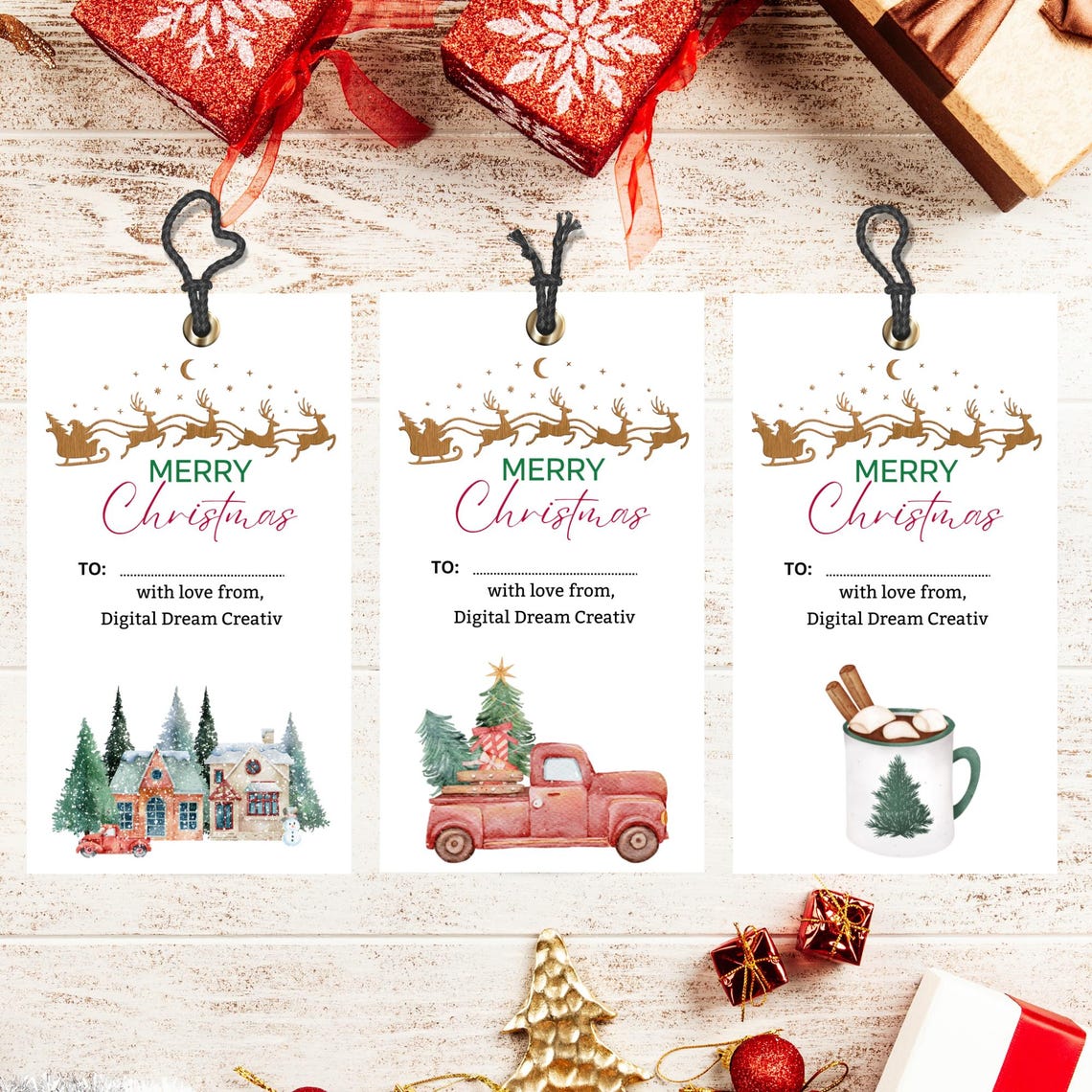 Editable Christmas Gift Tags Printable, Holiday Gift Tag Template ...