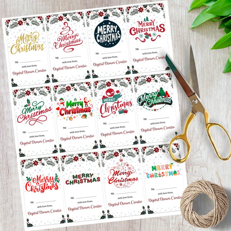 Editable Christmas Gift Tags Printable, Holiday Gift Tag Template, DIY ...
