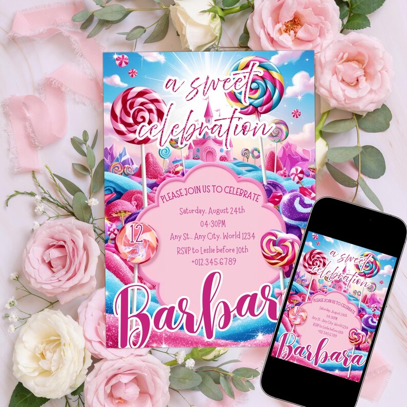 Candyland Birthday Invitation, Editable & Printable Candyland Party ...