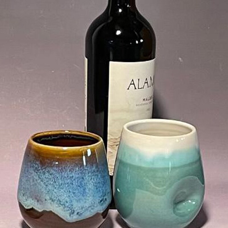 Stoneware Wine Glass - Etsy