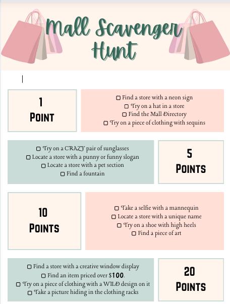 Mall Scavenger Hunt - Etsy