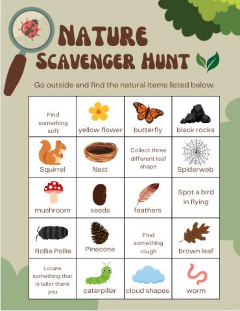Nature Scavenger Hunt - Etsy